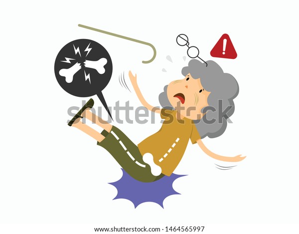 Old Woman Falling Down Staircase Got 스톡 벡터(로열티 프리) 1464565997 ...