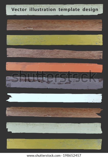 Old Wood Plank Vector Template Design Stock Vector (Royalty Free) 198652457