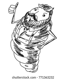 Old Worm Cartoon Vectorhipster Man Worm: vector de stock (libre de ...