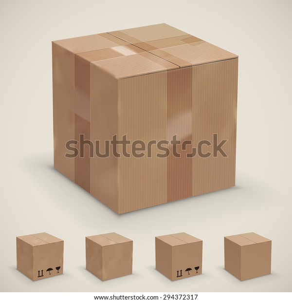 Old Worn New Cardboard Boxes Vector: เวกเตอร์สต็อก (ปลอดค่าลิขสิทธิ์ ...