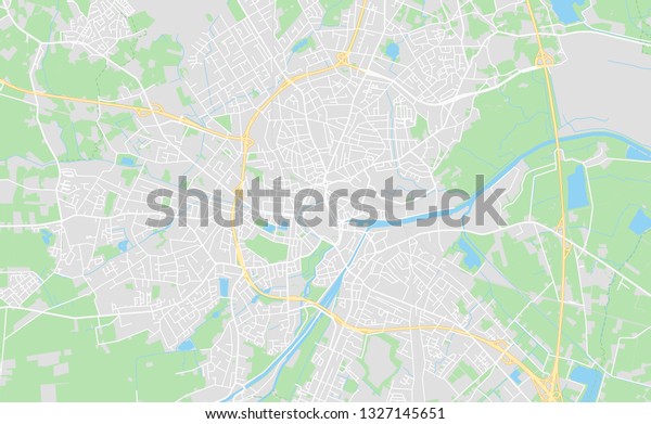Oldenburg Germany Printable Street Map Classic Stock Vector (Royalty ...