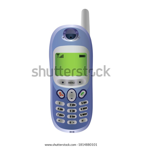 Oldstyle Mobile Phone Blue Cell Phone Stock Vector (Royalty Free ...