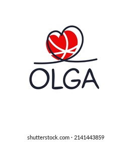 Olga Calligraphy Female Name Vector Illustration Stock Vector (Royalty ...