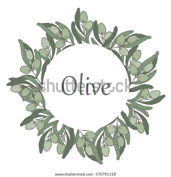 Olive Circle Frame Vector Illustration Stock Vector (Royalty Free ...