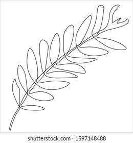 Neem Leaf Line Drawing Vector Isolated Stock Vector (Royalty Free ...