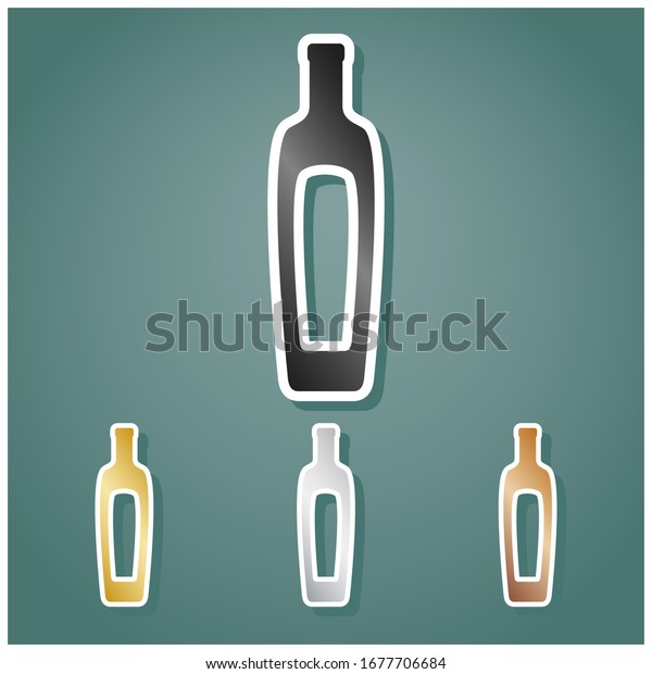 Olive Oil Bottle Sign Set Metallic Stock Vector (Royalty Free ...