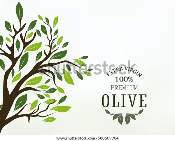 Olive Tree Design On White Background Stock Vector (Royalty Free ...