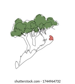 Olive Trees Line Art Vector Isolated Stock Vector (Royalty Free ...
