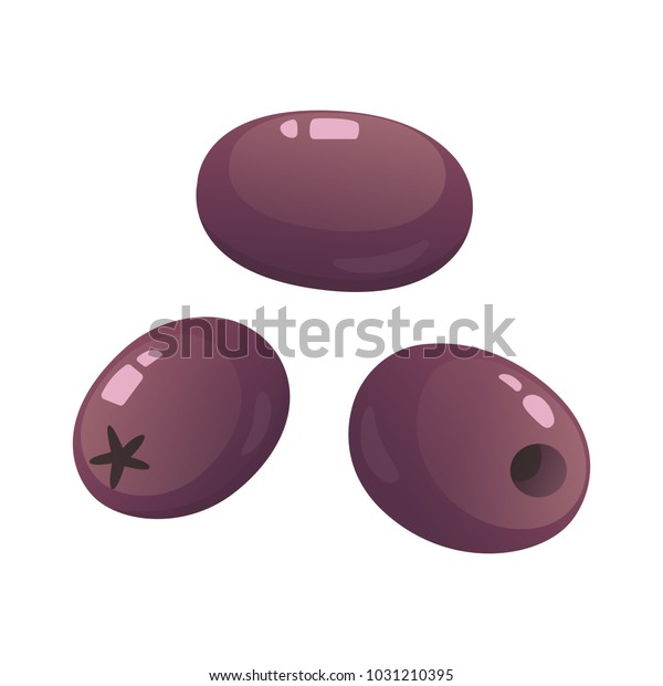 Olives Fruit Vector Illustration Cartoon Style: เวกเตอร์สต็อก (ปลอดค่า ...