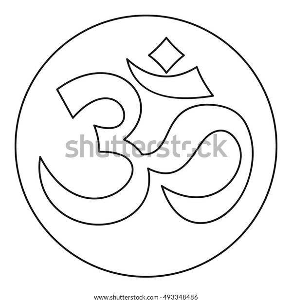 Om Sign Icon Outline Style On Stock Vector (Royalty Free) 493348486