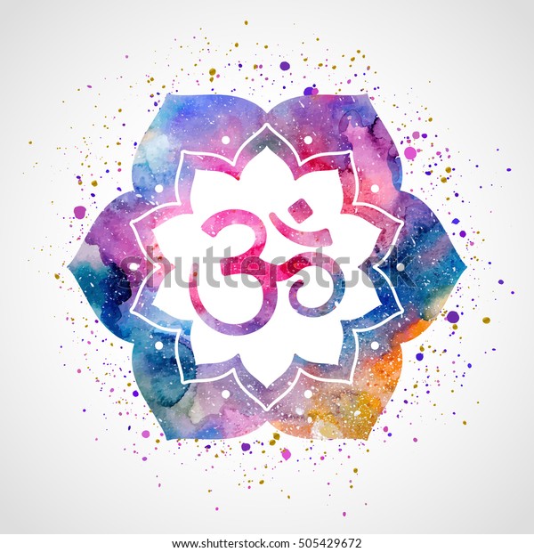 Om Sign Lotus Flower Vector Isolated Stock Vector (Royalty Free) 505429672