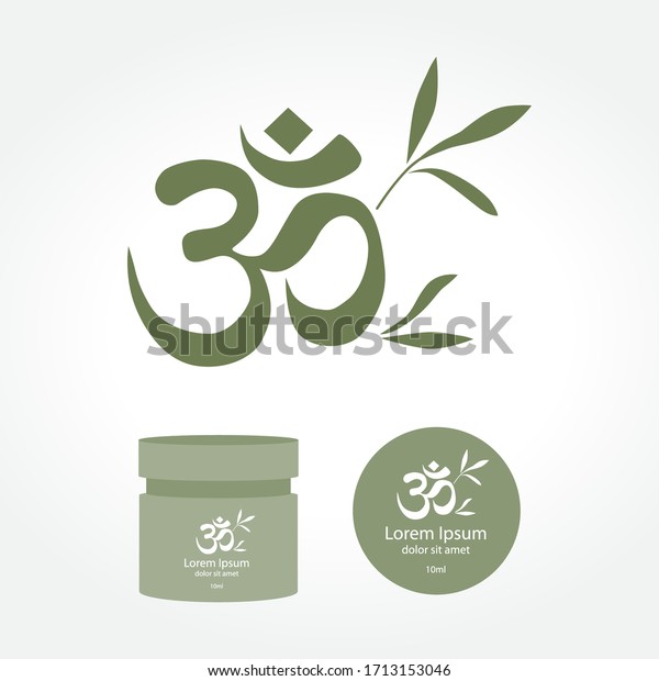 Om Symbol Bamboo Leaves Vector Illustration Stock Vector (Royalty Free ...