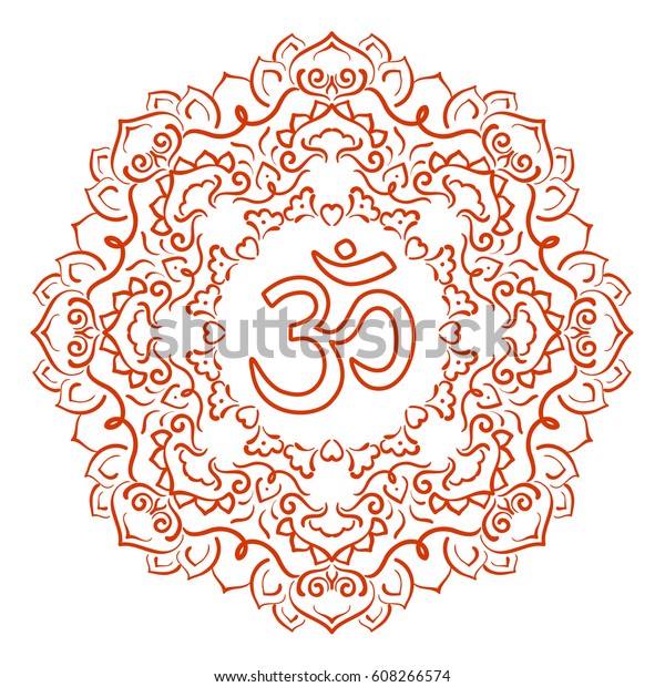 Om Symbol Hand Drawn Mandala Decorative Stock Vector (Royalty Free ...