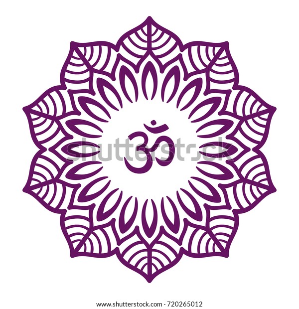 Om Symbol Hand Drawn Mandala Oriental Stock Vector (Royalty Free) 720265012