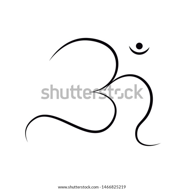 Om Symbol Line Art Vector Stock Vector (Royalty Free) 1466825219