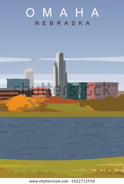 Omaha Modern Vector Poster Omaha Nebraska Stock Vector (Royalty Free ...