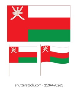 Oman Flag Official Color Proportion Waved Stock Vector (Royalty Free ...