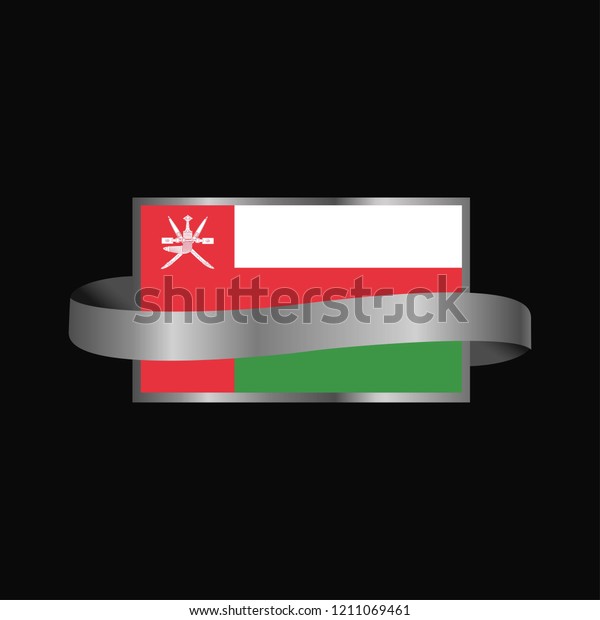 Oman Flag Ribbon Banner Design Stock Vector (Royalty Free) 1211069461 ...