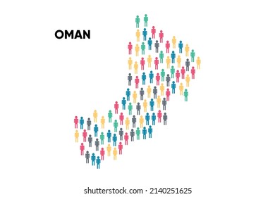 Oman Map Made By Group People Stock Vector (Royalty Free) 2140251625 ...