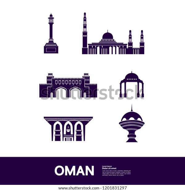Oman Travel Destination Vector Illustration Stock Vector (Royalty Free ...