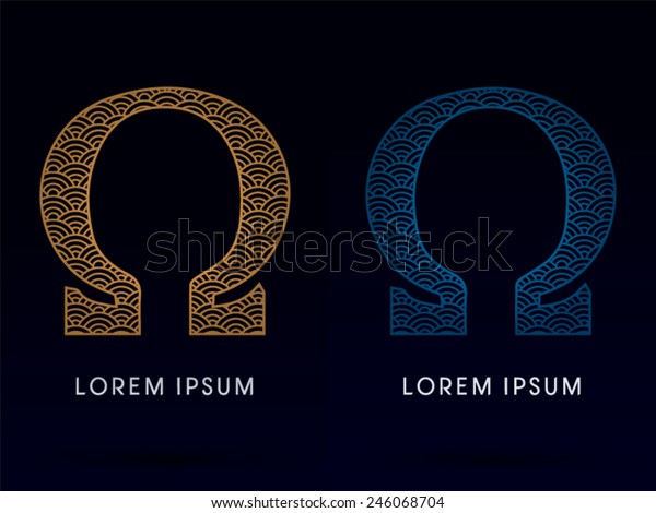 Omega Signluxury Font Designed Using Gold Stock Vector (Royalty Free ...