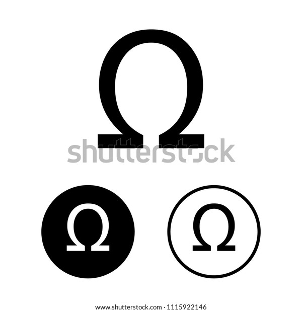 Omega symbol set.Vector illustration