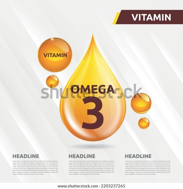 Omega3 Vitamin Icon Collection Vector Illustration Stock Vector ...