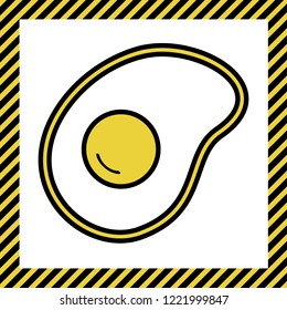 Omelet Sign Flat Designed Style Icon Stock Vector (Royalty Free ...