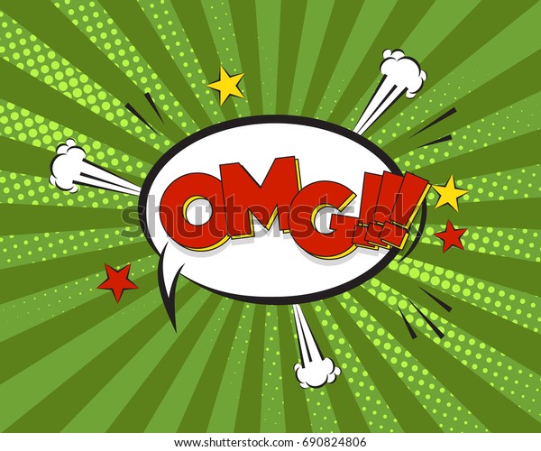 Omg Cartoon Comic Pop Art Background Stock Vector (Royalty Free ...