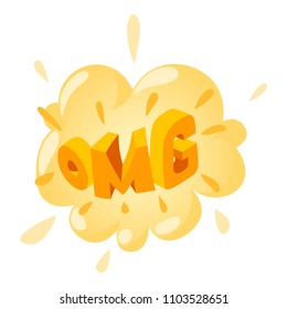 Omg Speech Bubble Icon Isometric Omg Stock Illustration 1232470015