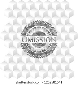 Omission Grey Badge Geometric Cube White Stock Vector (Royalty Free ...
