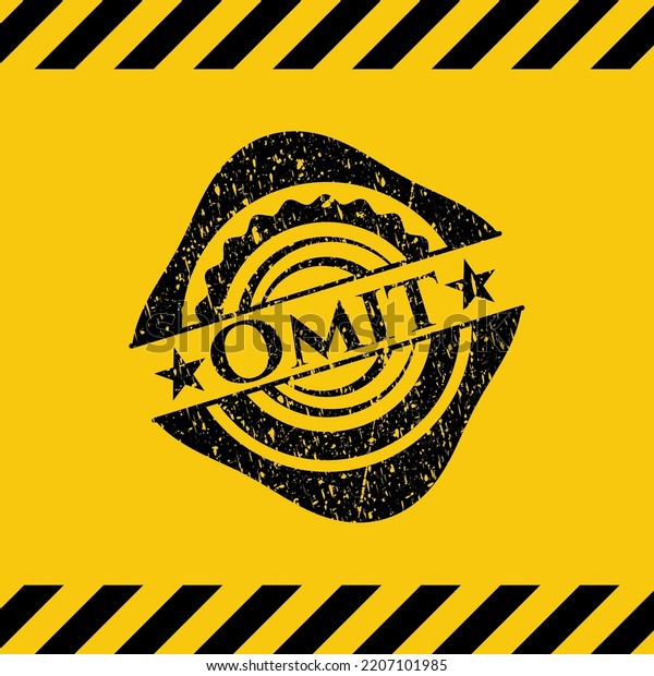Omit Grunge Black Emblem Yellow Background Stock Vector (Royalty Free ...