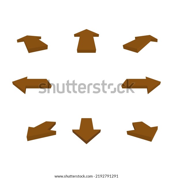 Omnidirectional Arrow Sign Template Isolated On Stock Vector (Royalty ...