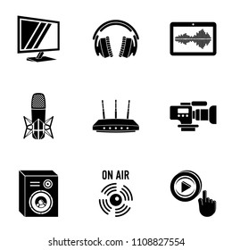 On Air Icons Set Simple Set Stock Vector (Royalty Free) 1108827554 ...