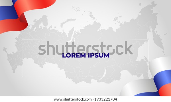 On Gray Background Map Russia Corners Stock Vector (Royalty Free ...