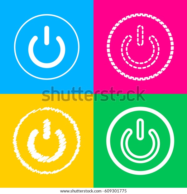 On Off Switch Sign Four Styles Stock Vector (Royalty Free) 609301775 ...