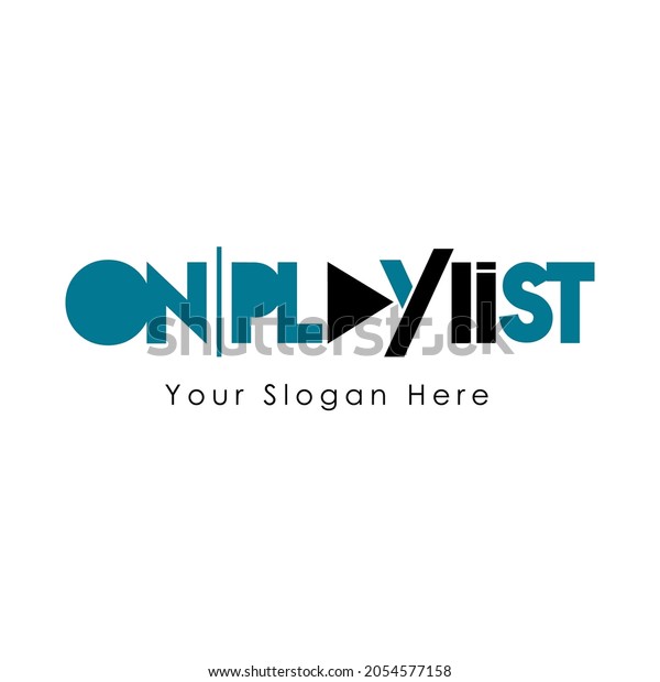 On Playlist Logo Text Type Modern Stock Vector (Royalty Free ...