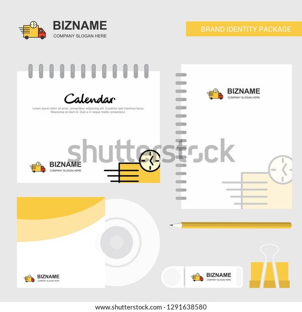 On Time Delivery Logo Calendar Template Stock Vector (Royalty Free ...