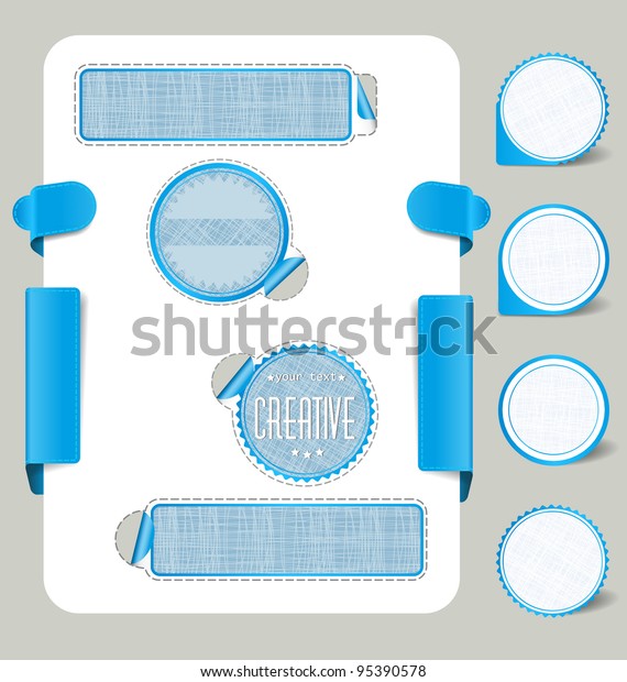 On White Background Blue Labels Tabs Stock Vector (Royalty Free ...