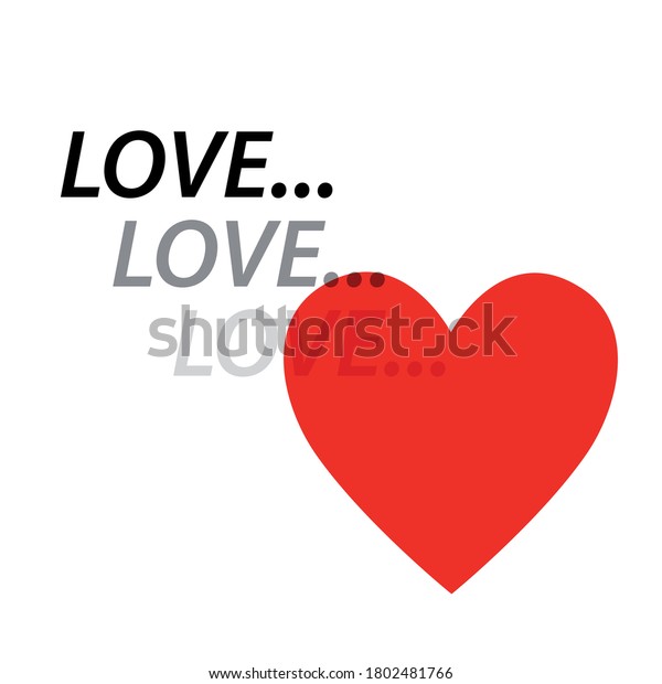 On White Background Red Heart Inscription Stock Vector (Royalty Free ...