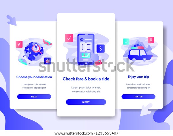 Onboarding Screen Page Template Online Transportation Stock Vector ...