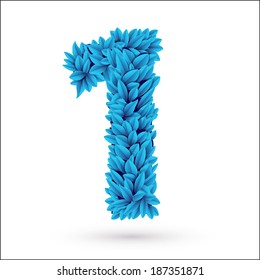 One 1 Number Blue Font Vector Stock Vector (Royalty Free) 187351871 ...