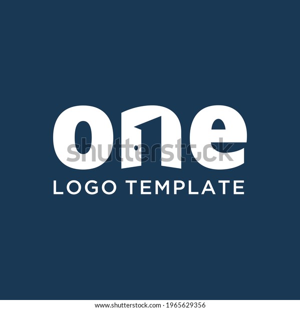One 1 Typography Lettering Word Mark Stock Vector (Royalty Free) 1965629356
