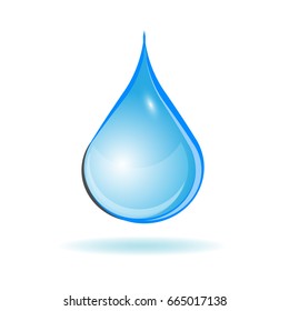 One Blue Water Drop Isolated On Stock Vector (Royalty Free) 665017138