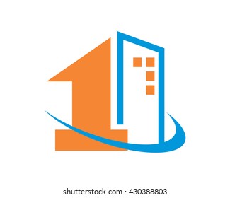 One Building Icon Skyscraper Cityscape Architecture Stock Vector ...