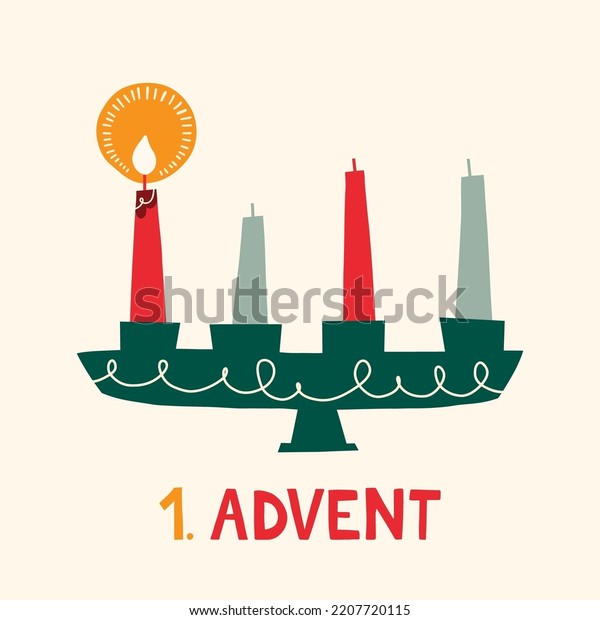 One Burning Candle Candle Holder Retro Stock Vector (Royalty Free ...