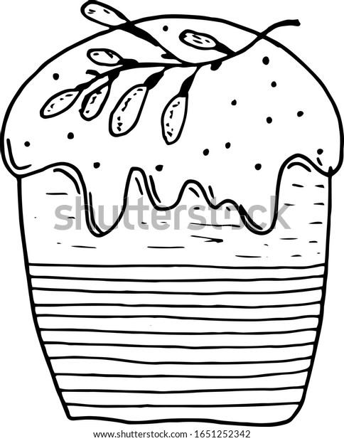 Una torta. Dibujo vectorial a mano: vector de stock (libre de regalías ...
