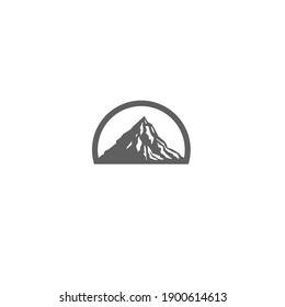 One Color Mountain Logo Design Stock Vector (Royalty Free) 1900614613 ...
