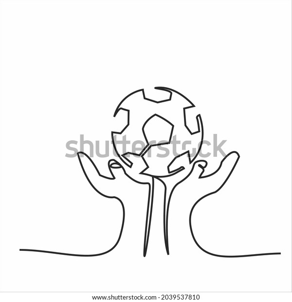 One Continuous Line Art Soccer Ball Stock Vector (Royalty Free) 2039537810