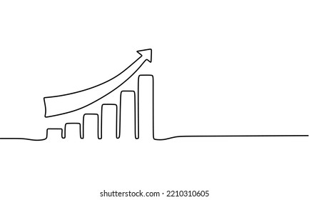 One Continuous Line Draw Graph Progress Stock Vector (Royalty Free ...
